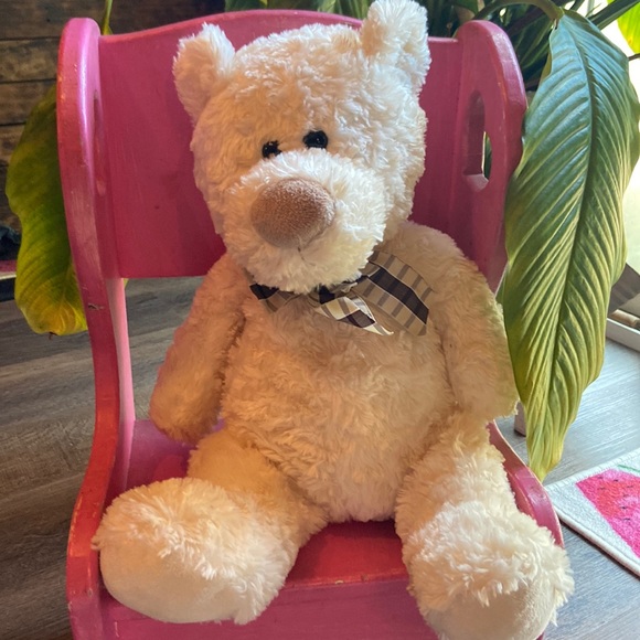 Kellytoy | Toys | Kellytoy White Rosetta Bear With Plaid Bow | Poshmark
